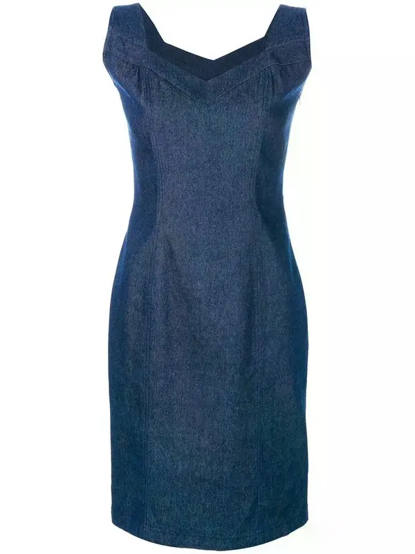 John Galliano Sleeveless Sweetheart Neckline Dress - Blue