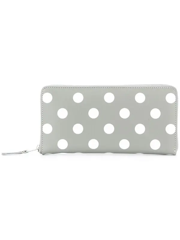 Comme Des Garçons Polka Dot Zip Wallet - Grey