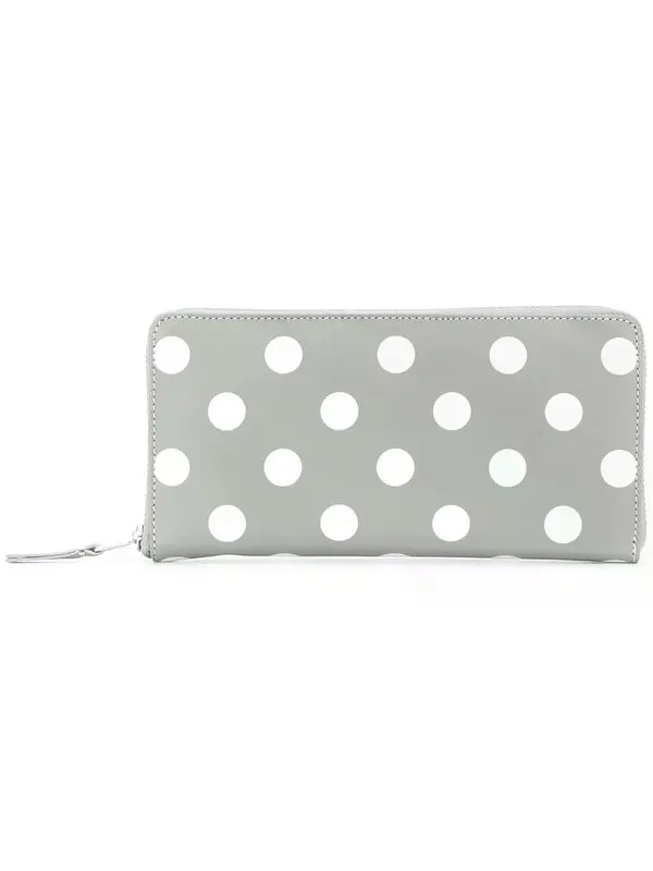Comme Des Garçons Polka Dot Zip Wallet - Grey