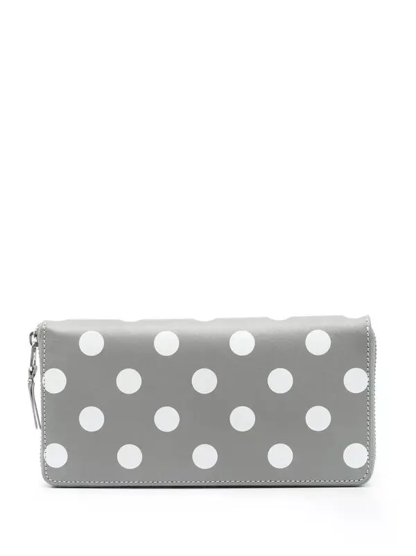 Comme Des Garçons Polka Dot Zip Wallet - Grey