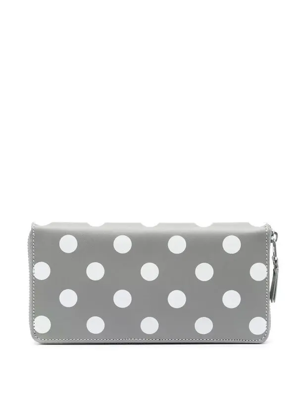 Comme Des Garçons Polka Dot Zip Wallet - Grey