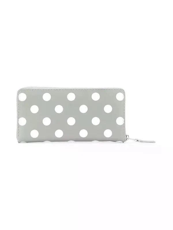 Comme Des Garçons Polka Dot Zip Wallet - Grey