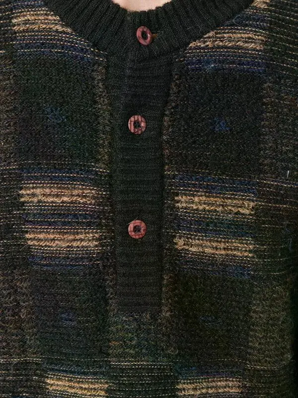 Issey Miyake Checked Buttoned Jumper