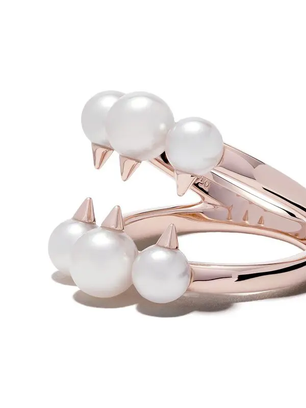 TASAKI 18kt Rose Gold Akoya Pearl Ring - Pink