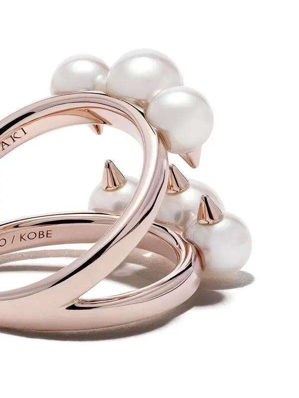 TASAKI 18kt Rose Gold Akoya Pearl Ring - Pink