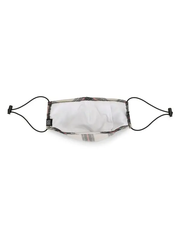 MOSTLY HEARD RARELY SEEN Check Print Face Mask - White