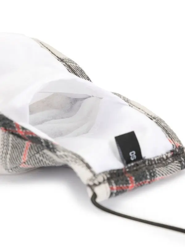 MOSTLY HEARD RARELY SEEN Check Print Face Mask - White