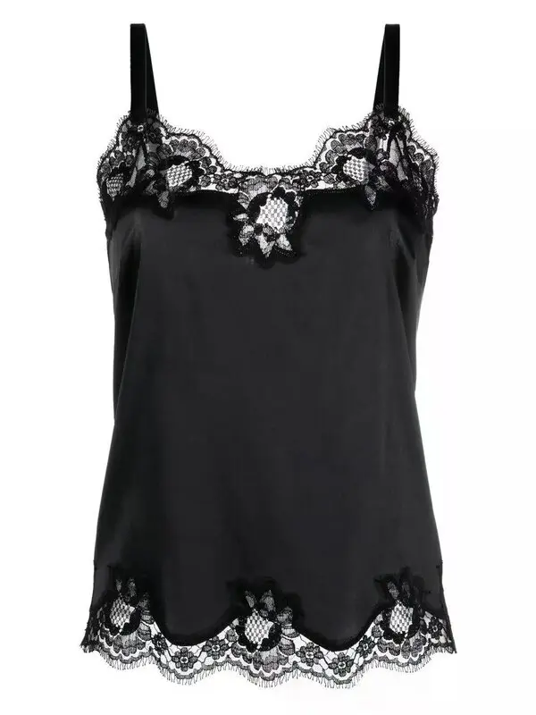 Dolce & Gabbana Lace-trim Satin Camisole Top - Black