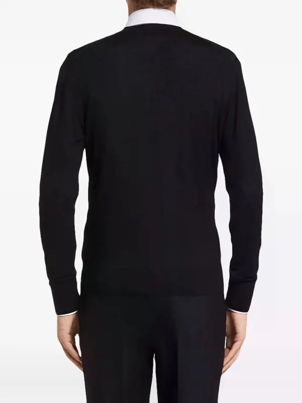 Prada Knitted V-neck Sweater - Black
