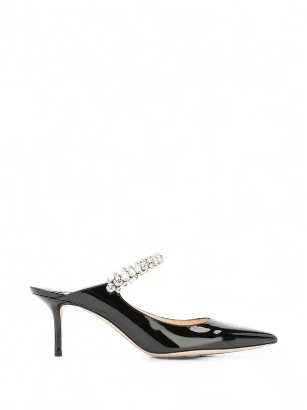 JIMMY CHOO 65mm Bing Leather Mules - Black
