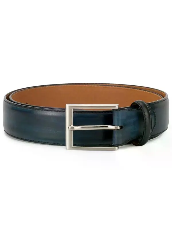 Magnanni Brushed Effect Leather Belt - Blue