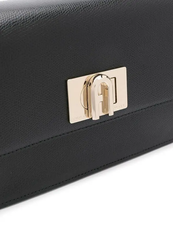 Furla Monogram Clasp Crossbody Bag - Black