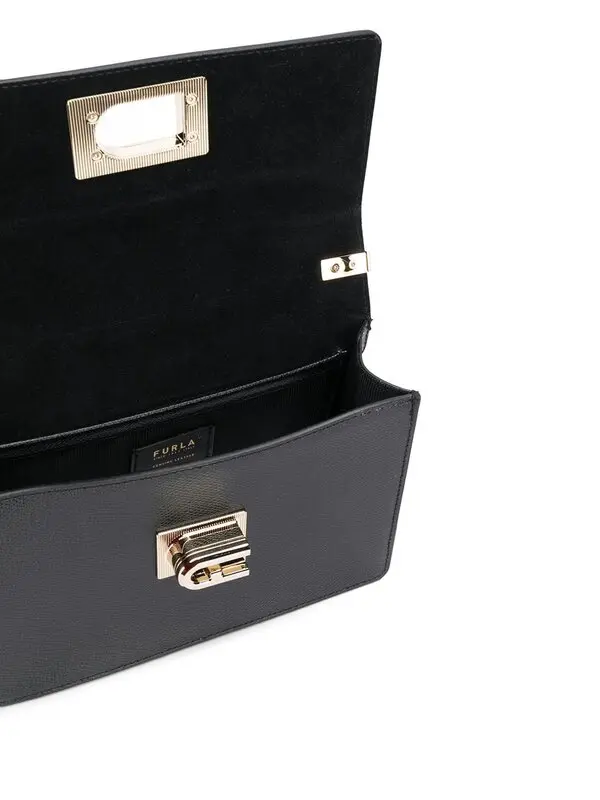 Furla Monogram Clasp Crossbody Bag - Black