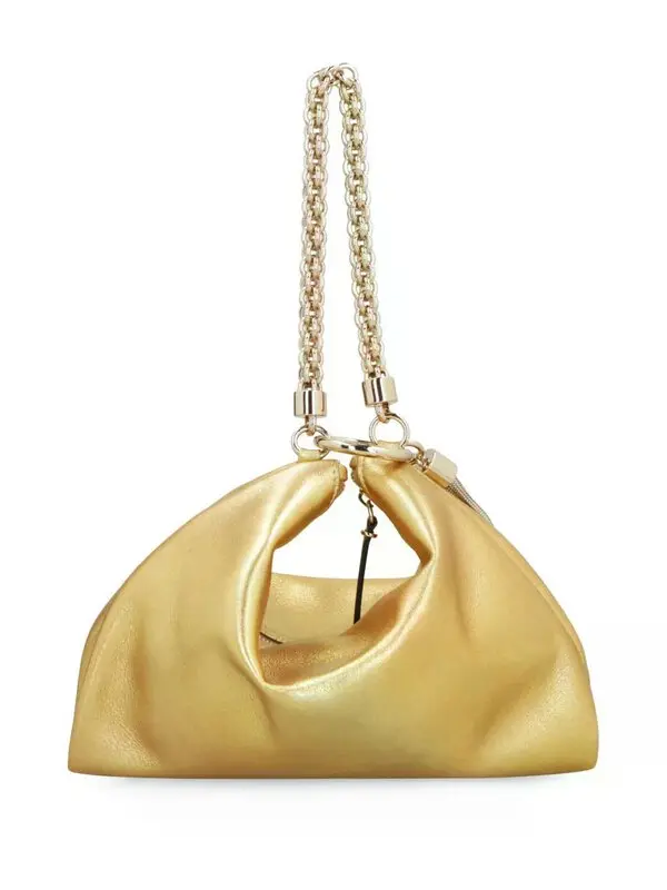 JIMMY CHOO Callie Leather Clutch - Gold