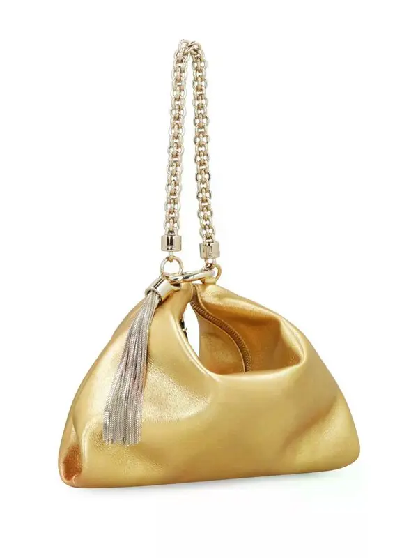 JIMMY CHOO Callie Leather Clutch - Gold