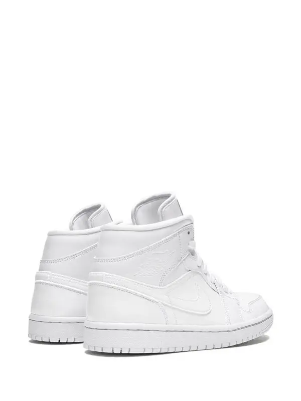 JORDAN Air 1 Mid Triple Patent Leather Sneakers - White