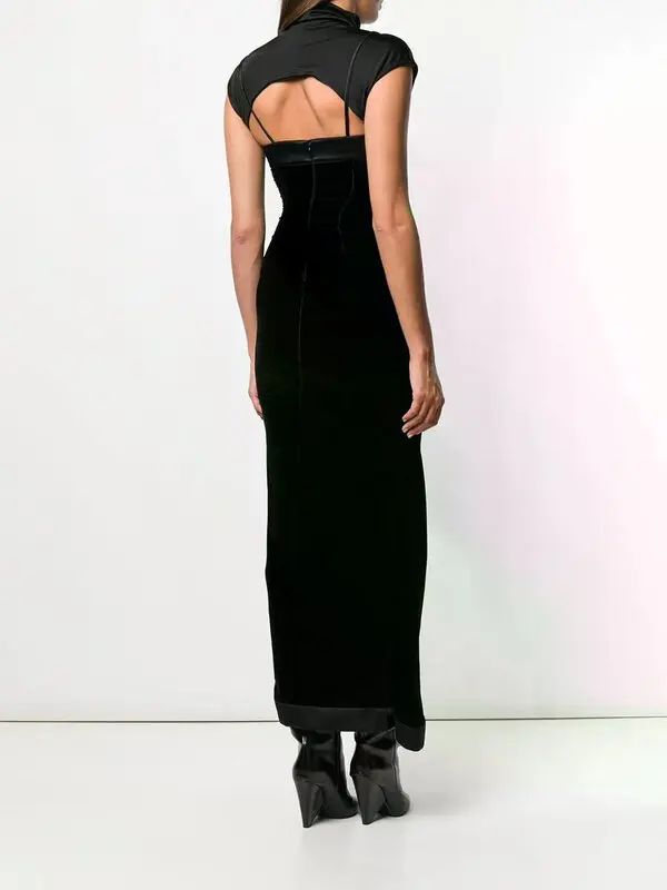 BEN TAVERNITI UNRAVEL PROJECT Layered Velvet Dress