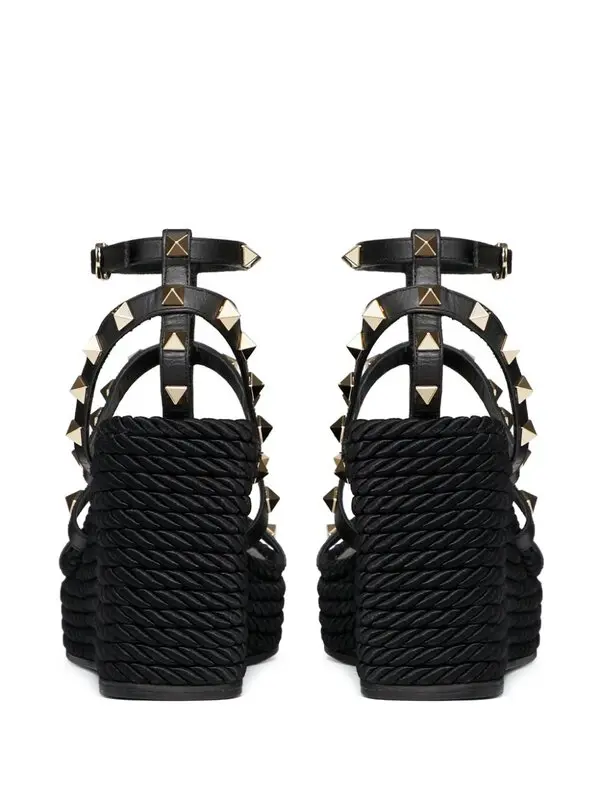 Valentino Garavani 95mm Rockstud Wedge Sandals