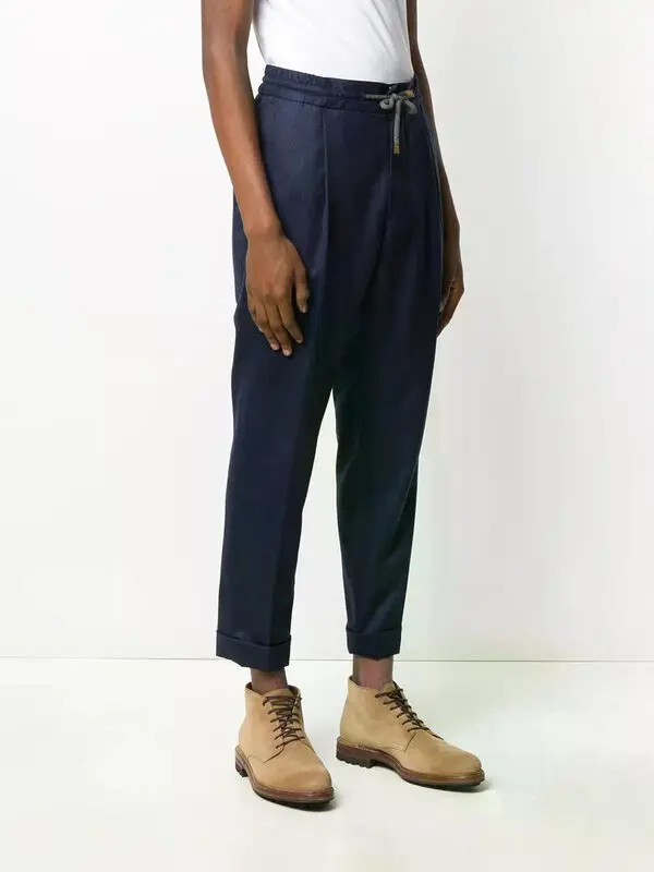 Brunello Cucinelli Cropped Drawstring Trousers