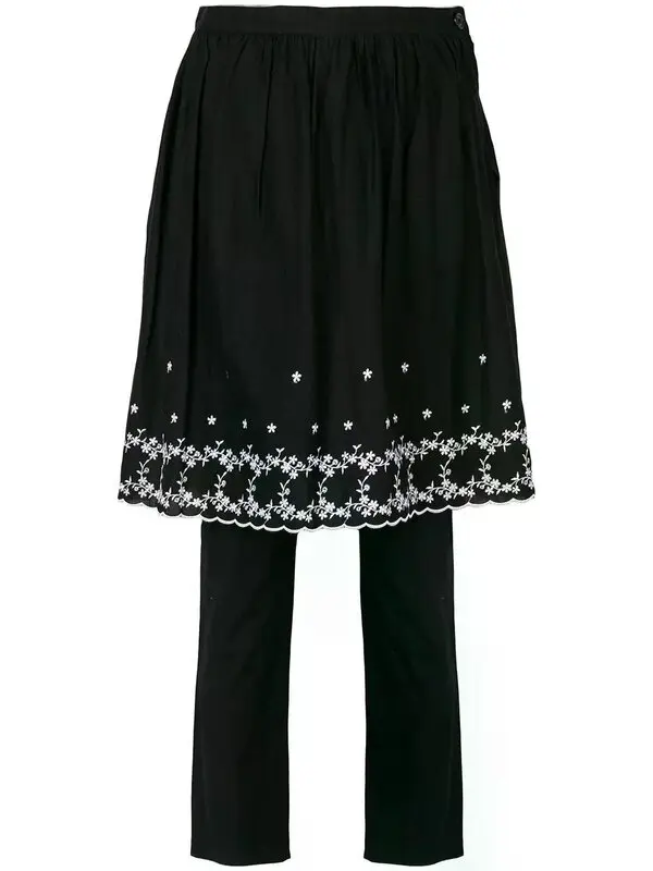 Comme Des Garçons Embroidered Skirt Trousers