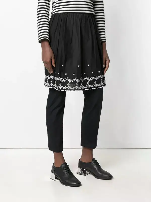 Comme Des Garçons Embroidered Skirt Trousers