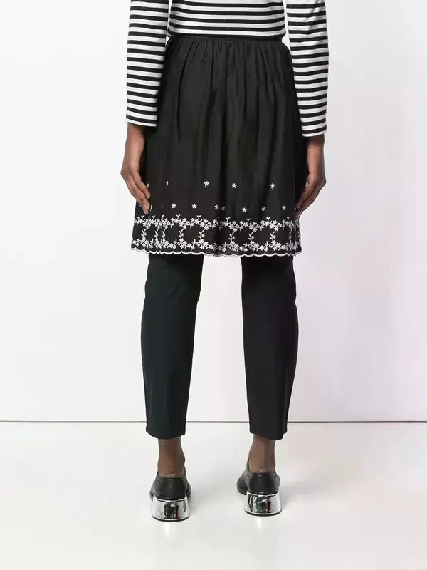 Comme Des Garçons Embroidered Skirt Trousers