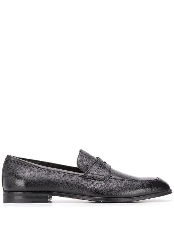 Bally Webb Grained-effect Penny Loafers - Black