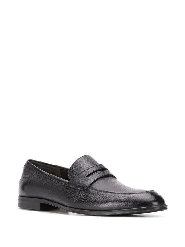 Bally Webb Grained-effect Penny Loafers - Black