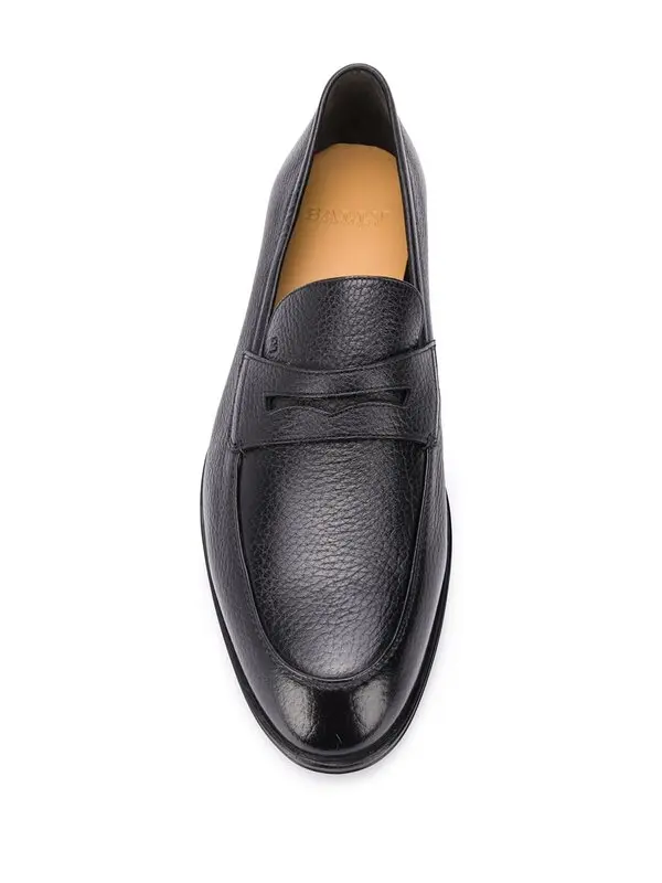 Bally Webb Grained-effect Penny Loafers - Black