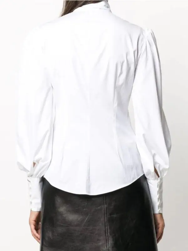 Alexander McQueen Tie-neck Cotton Blouse