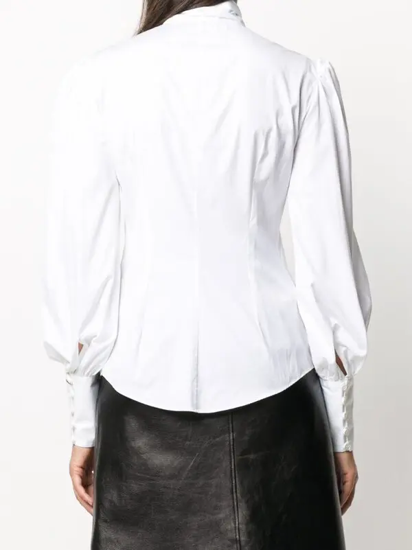 Alexander McQueen Tie-neck Cotton Blouse