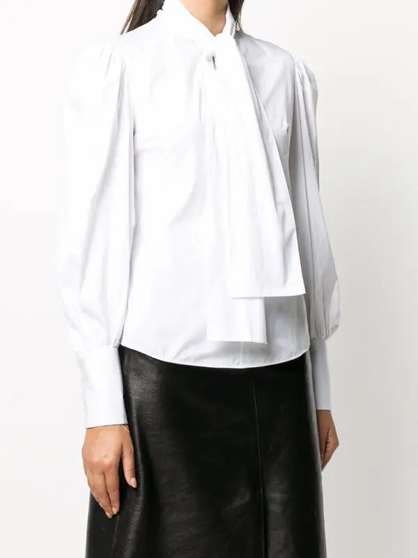 Alexander McQueen Tie-neck Cotton Blouse