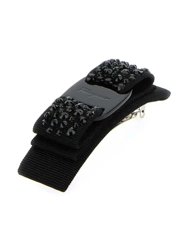 Ferragamo Vara Bow Hair Clip - Black | Editorialist display picture 3