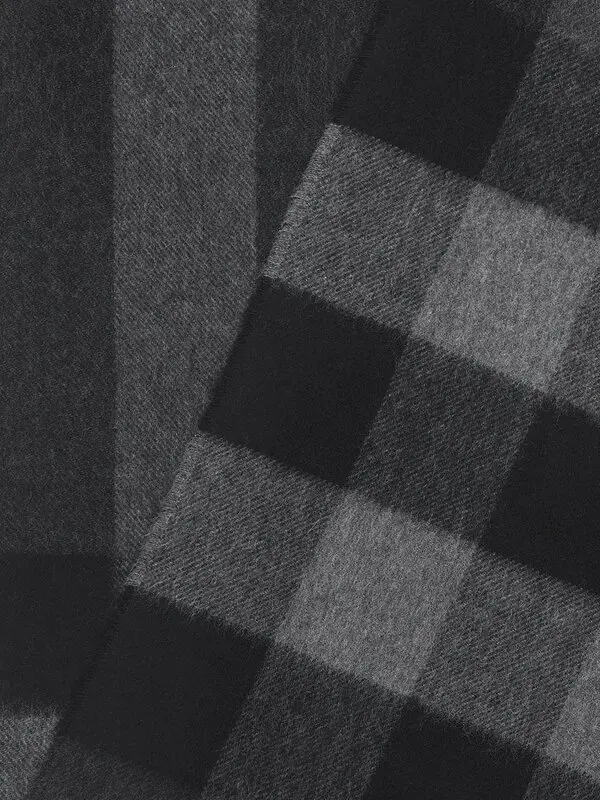 Burberry Plaid-check Fringed Cashmere Scarf