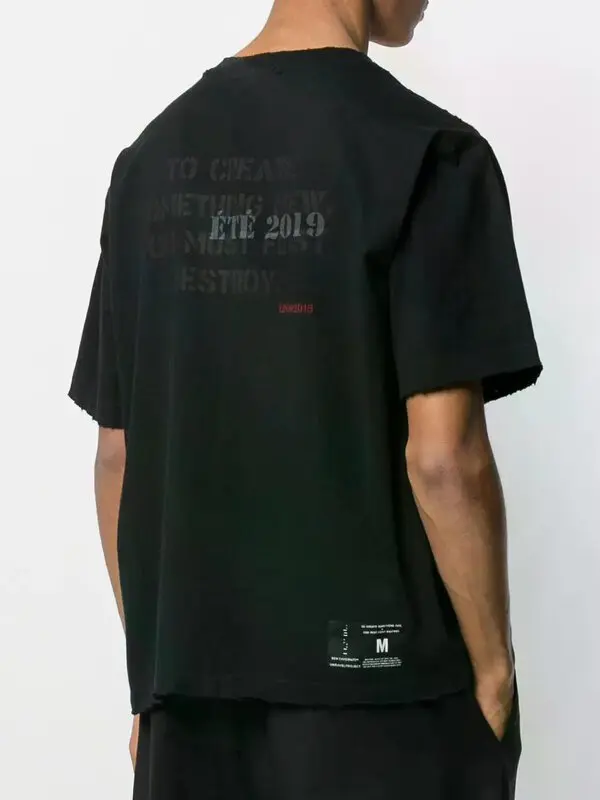 BEN TAVERNITI UNRAVEL PROJECT Distressed Printed T-shirt