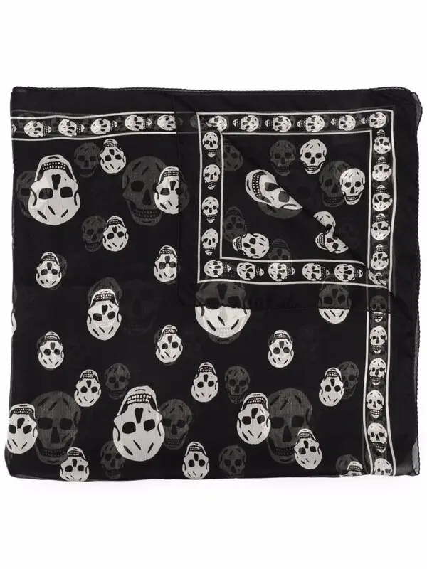 Alexander McQueen Skull Print Scarf - Black