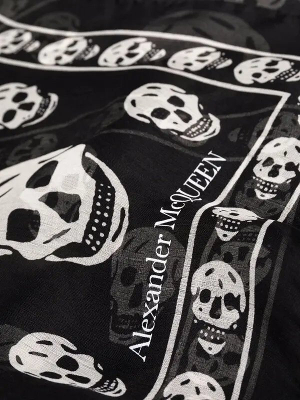 Alexander McQueen Skull Print Scarf - Black