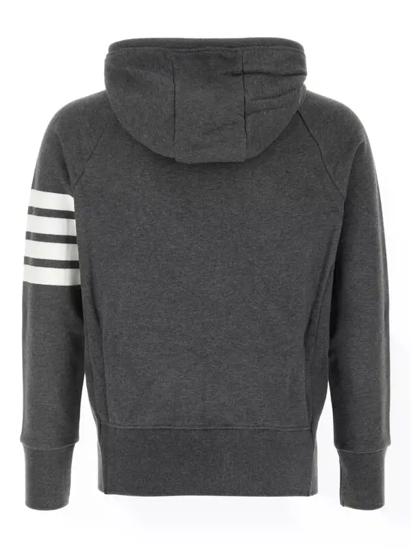 Thom Browne Loopback 4-bar Zip-up Hoodie - Grey
