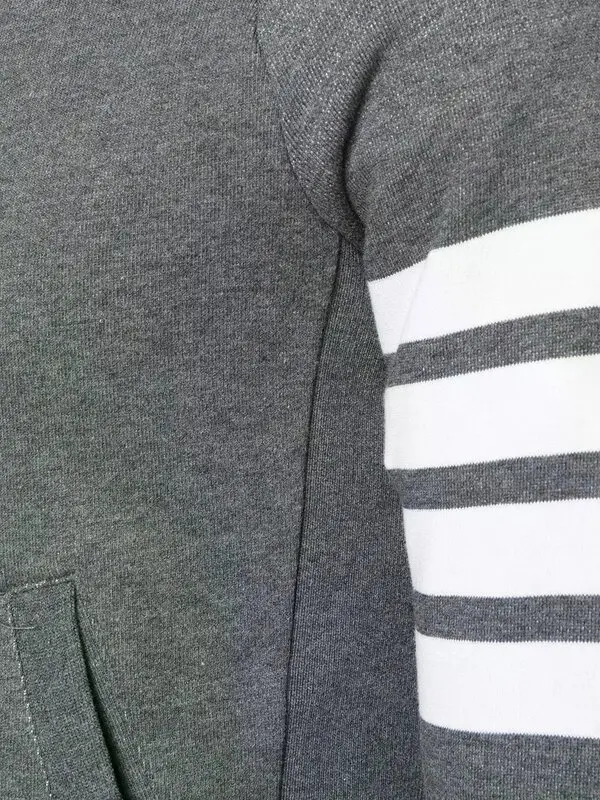 Thom Browne Loopback 4-bar Zip-up Hoodie - Grey