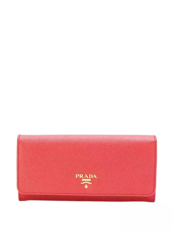 Prada Logo-plaque Continental Wallet - Red