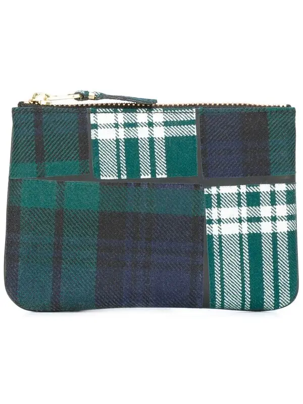Comme Des Garçons Tartan Coin Purse - Green