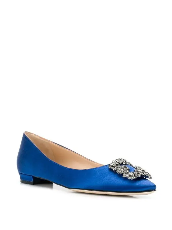 Manolo Blahnik Hangisi Heeled Ballerina Shoes