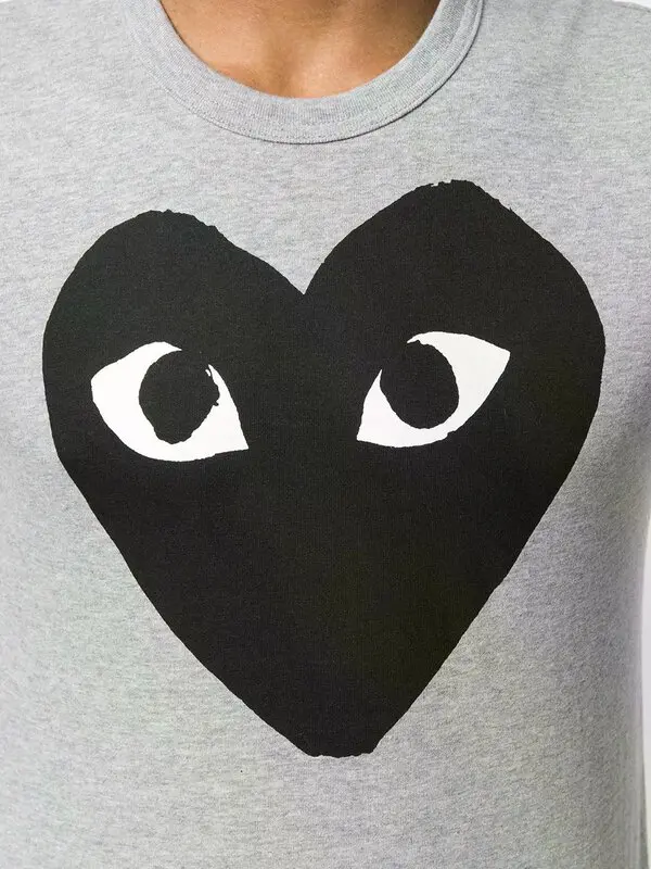 Play Comme Des Garcon Heart-print T-shirt - Grey