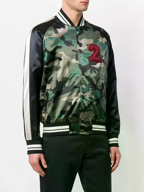 Valentino Garavani Camouflage Bomber Jacket - Green