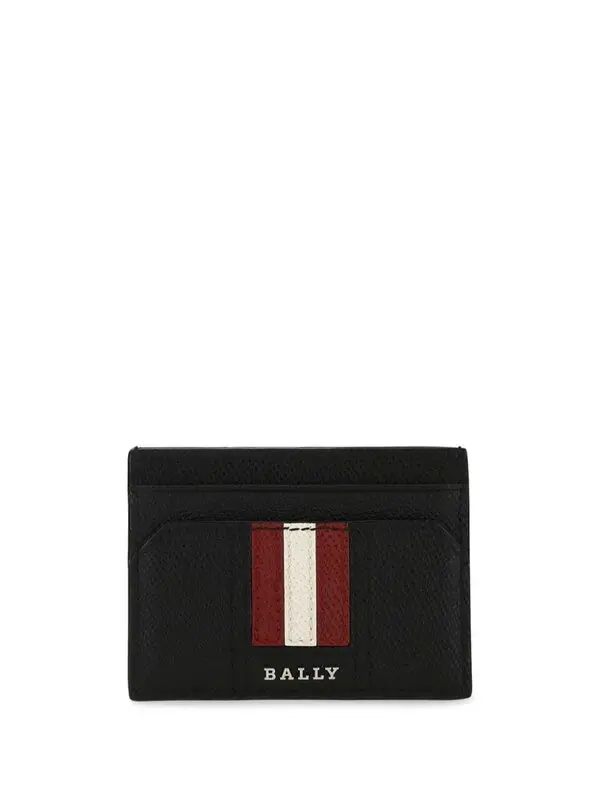 Bally Striped Leather Cardholder - Black