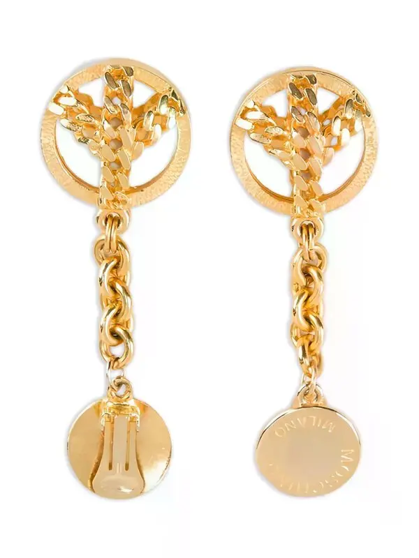 Moschino 1980s Peace-sign Drop Earrings