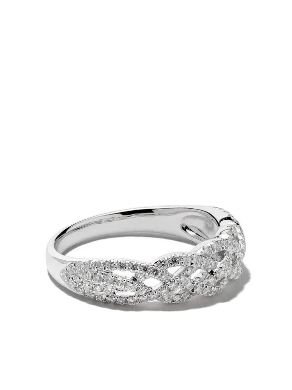 WOUTERS & HENDRIX 18kt Diamond Braided Ring - Silver
