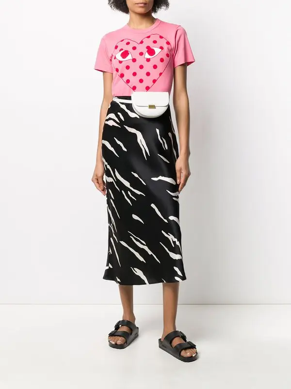 Play Comme Des Garcon Polk-dot Print T-shirt - Pink