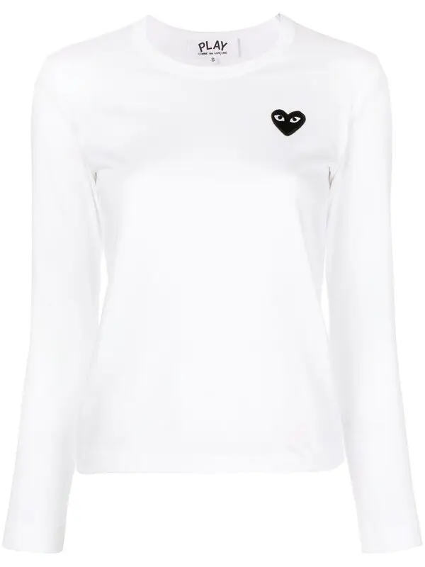 Play Comme Des Garcon Long Sleeve T-shirt With Embroidered Heart