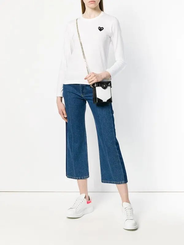 Play Comme Des Garcon Long Sleeve T-shirt With Embroidered Heart